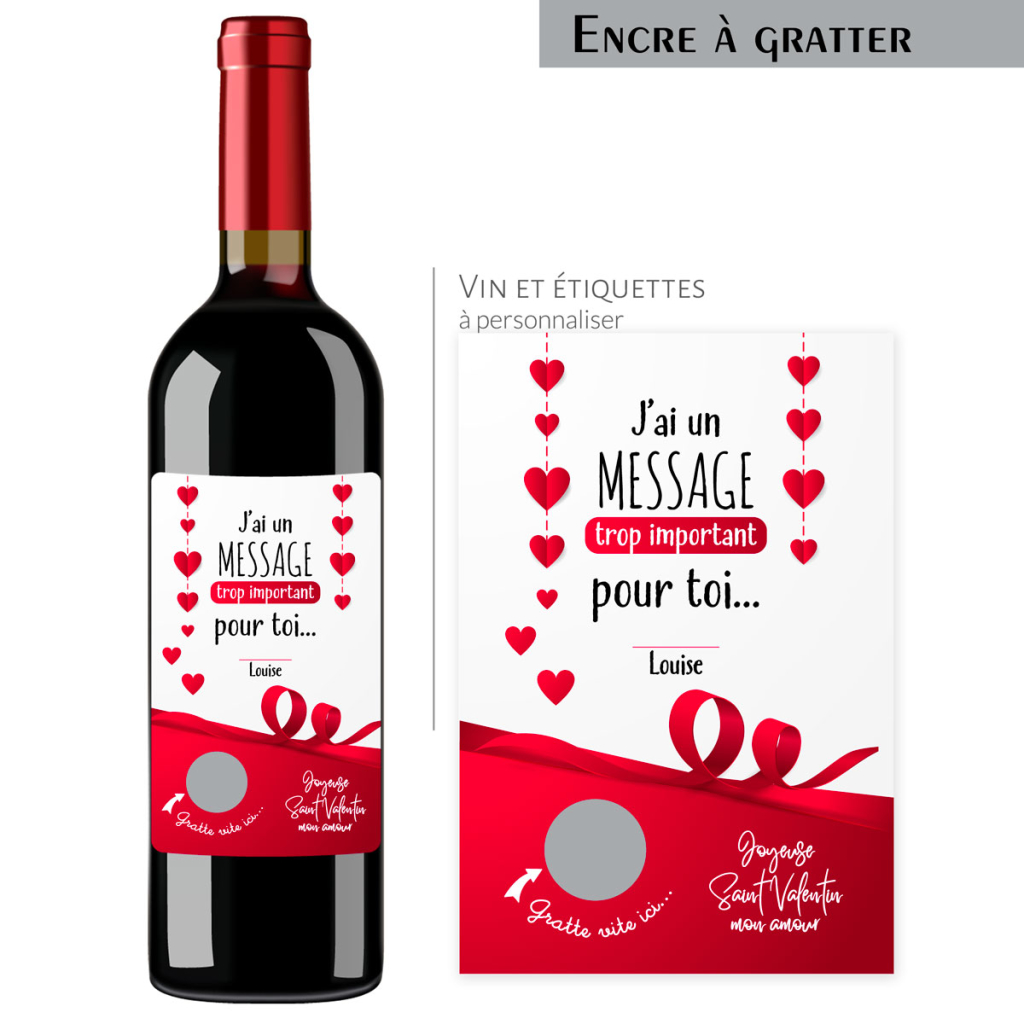 Cadeau St Valentin | Bouteille personnalisée message important
