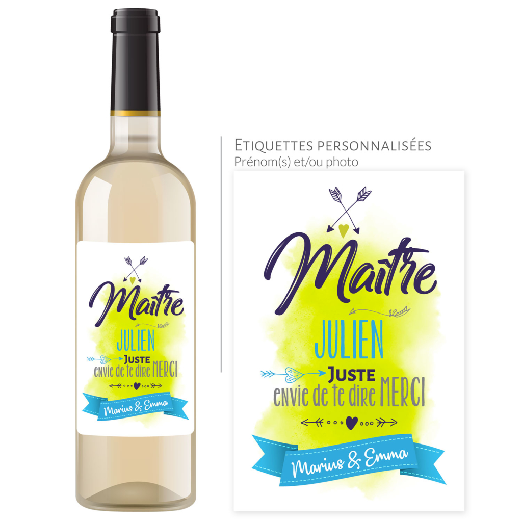 Cadeau maître | Bouteille personnalisée juste pour te dire merci maître