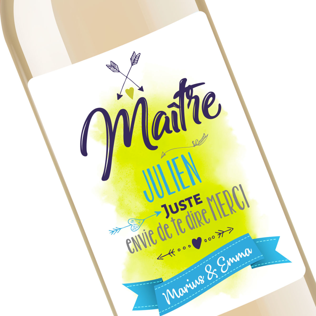 Cadeau maître | Bouteille personnalisée juste pour te dire merci maître
