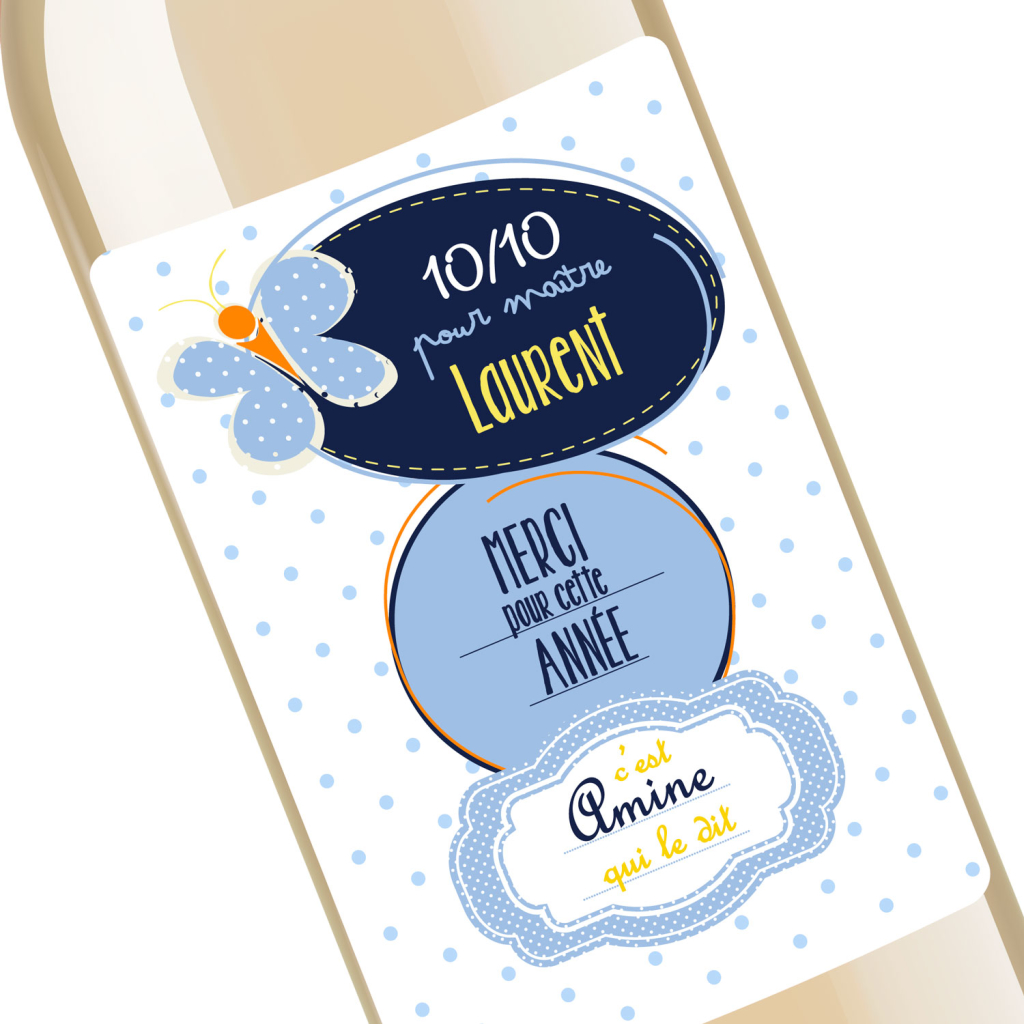 Cadeau maître | Bouteille personnalisée 10/10 pour dire merci maître